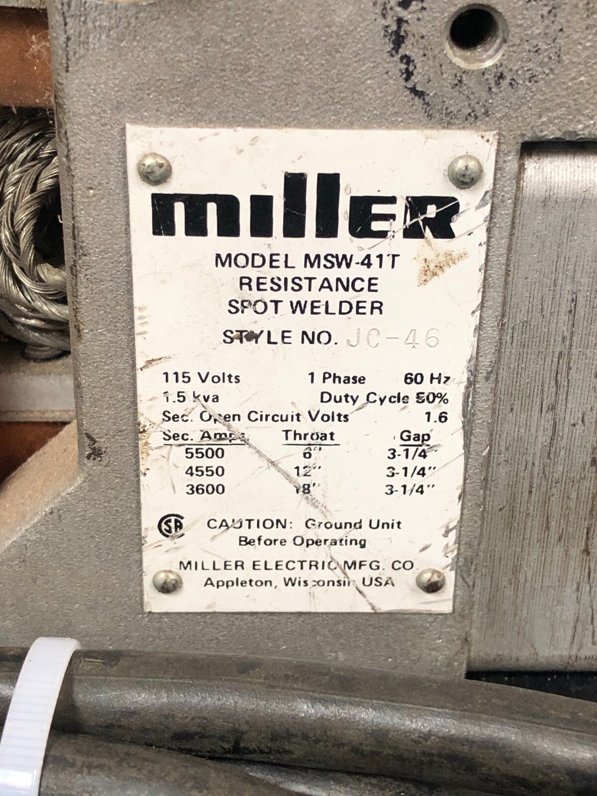Miller MSW-41T Resistance Portable Spot Welder with Spot Welder Timer ...