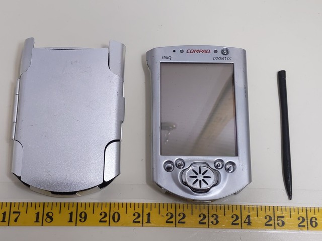 Compaq iPAQ Pocket PC H3600 Series Silver Case Stylus Untested As Is ...