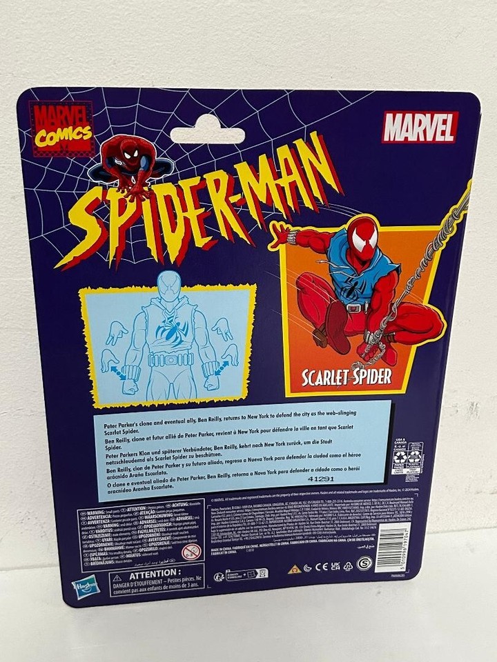 AUTHENTIC Spider-Man Marvel Legends Retro 6-inch Scarlet Spider Figure ...