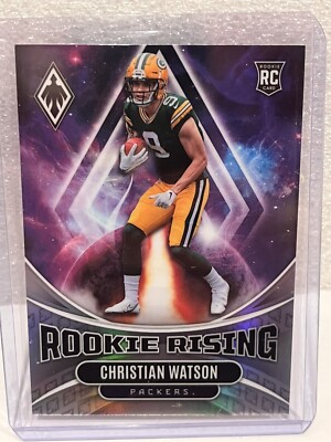 2022 Panini Phoenix Christian Watson 🔥 Rookie RC Rising Rookies Silver ...