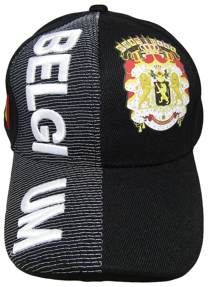 Belgium Country Black White Letter Crest 3-D Patch On Side Embroidered ...