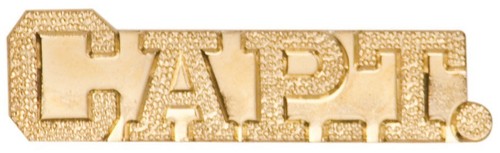 Gold Finish Metal Captain Pin TIE TACK Sport School Varsity Insignia ...