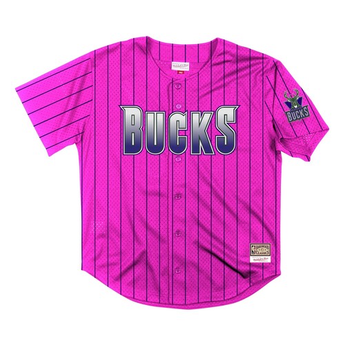 Mitchell & Ness Pink NBA Milwaukee Bucks Neon World Mesh Jersey - XS | eBay