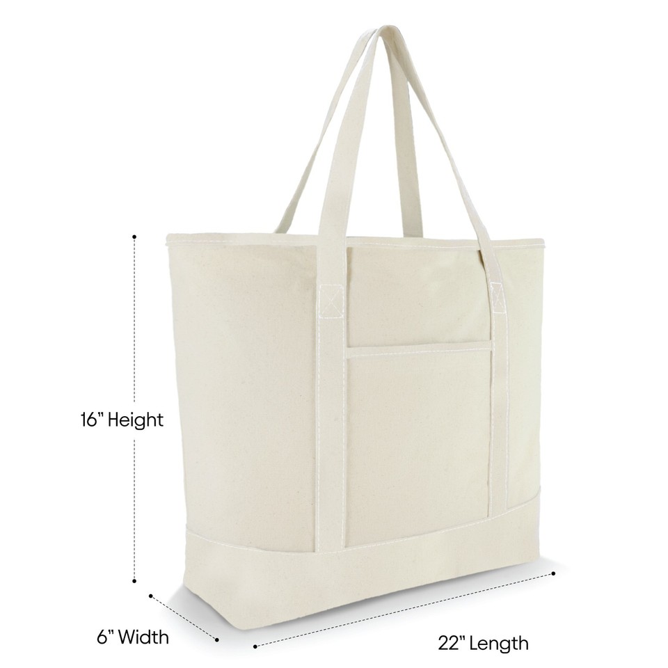 22" Extra Large Open Top Shopping Tote Grocery Bag with Outer Pocket | eBay