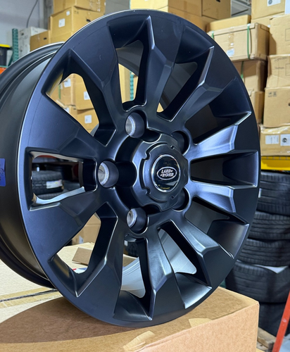 5 LAND ROVER DEFENDER satin 18 X 8 sawtooth WHEELS 90 110 SATIN BLACK ...