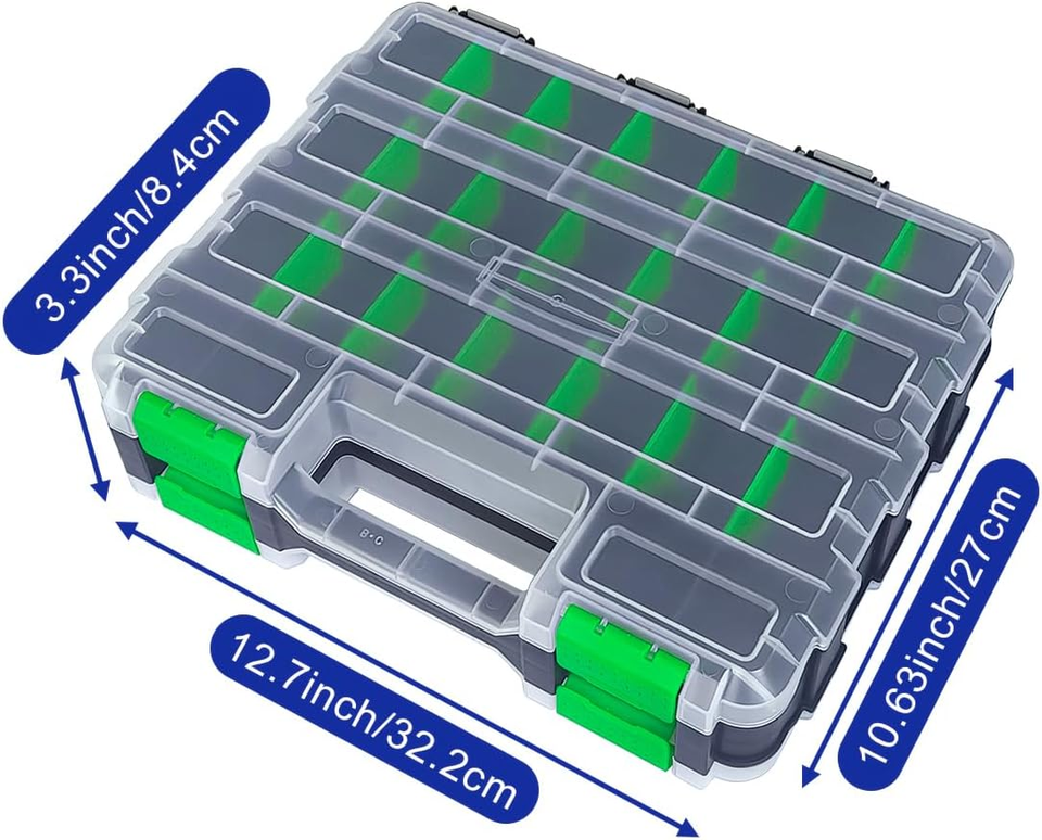 Tools Organizer Box Small Parts Storage Box 50-Compartment Double Side ...