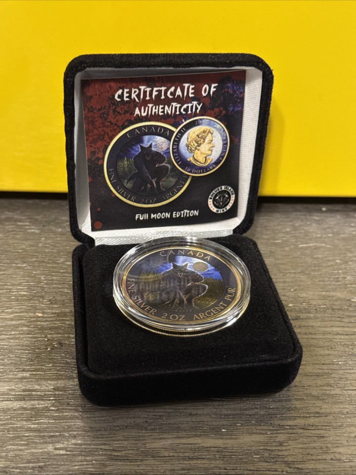 2021 Canada Werewolf 2 Oz Silver Coin .999 Full Moon Edition With Box ...