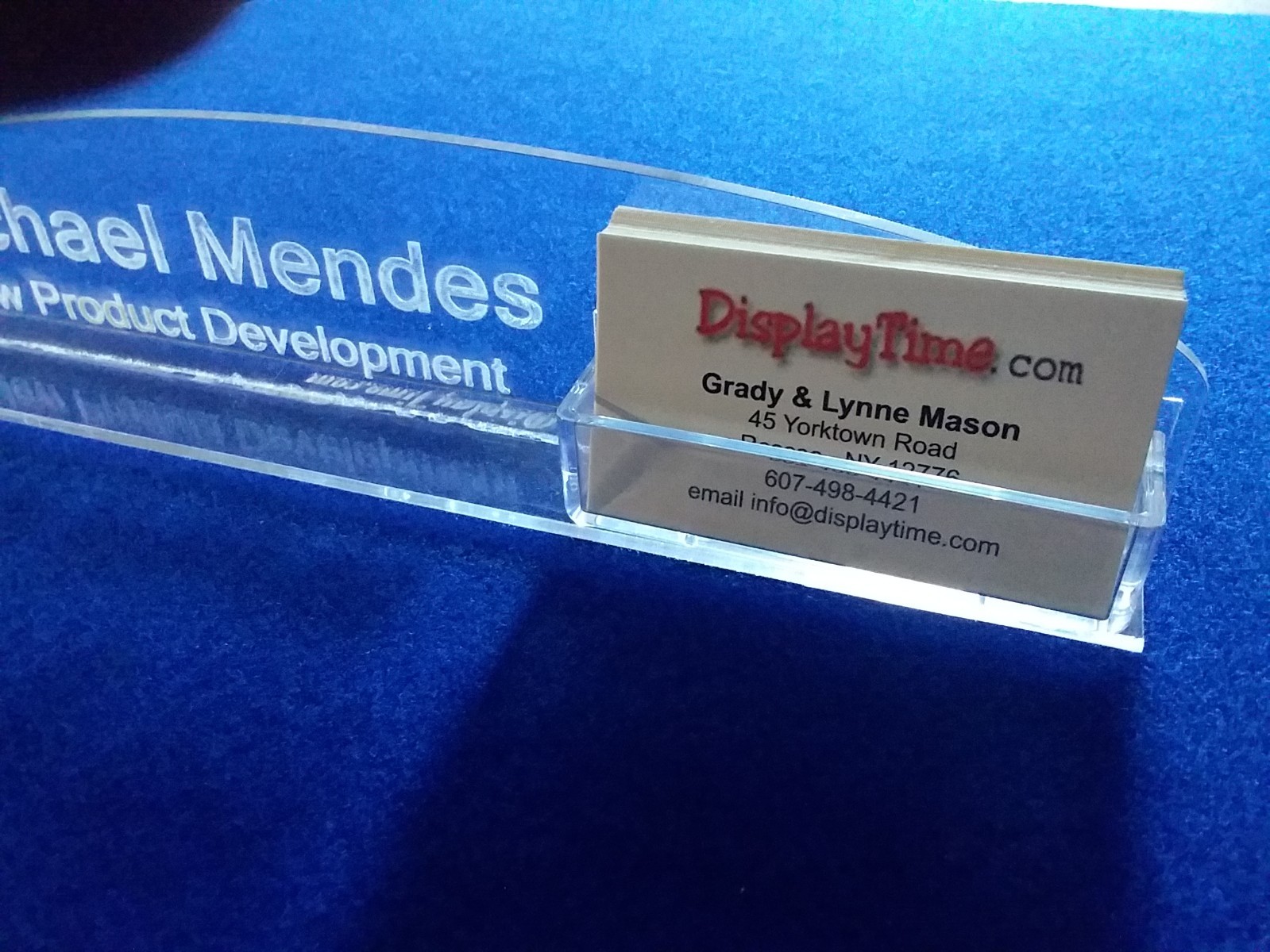 Personalized Acrylic Glass NAME PLATE BAR Desk with Business Card ...