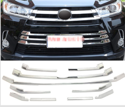 For 2017-2019 Toyota Highlander chrome Front Bumper Grille Grill Cover ...