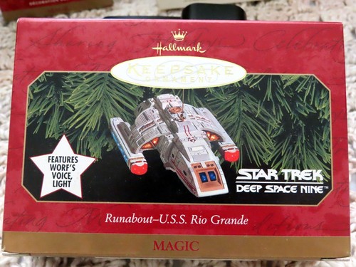 Star Trek DS9 Runabout USS Rio Grande 1999 Hallmark Magic NIB-with Worf ...