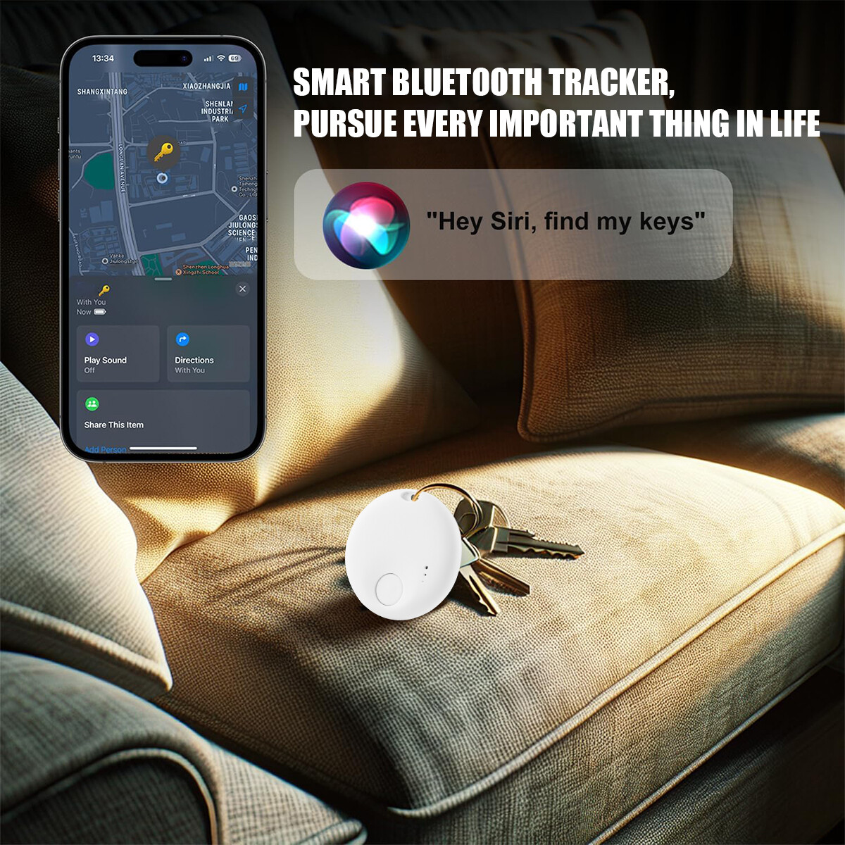 Mini Smart Tracking Device Air Tag Tracker Car Bike Purse Key for Apple ...