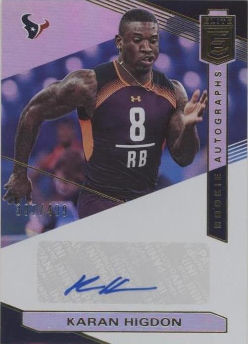 2019 Panini Donruss Elite - Elite Rookie Autographs Karan Higdon #RA-KH ...