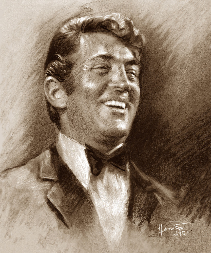 Rat Pack, Dean Martin, bw, singer, Giclee print on Canvas,16"x20", by ...