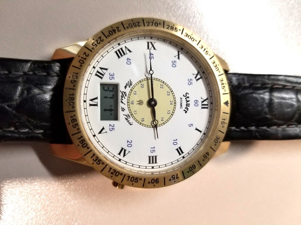 STAUER ATOMIC PRE-OWNED EXCELLENT DIAL RADIO CONTROLLED QUARTZ MEN'S ...