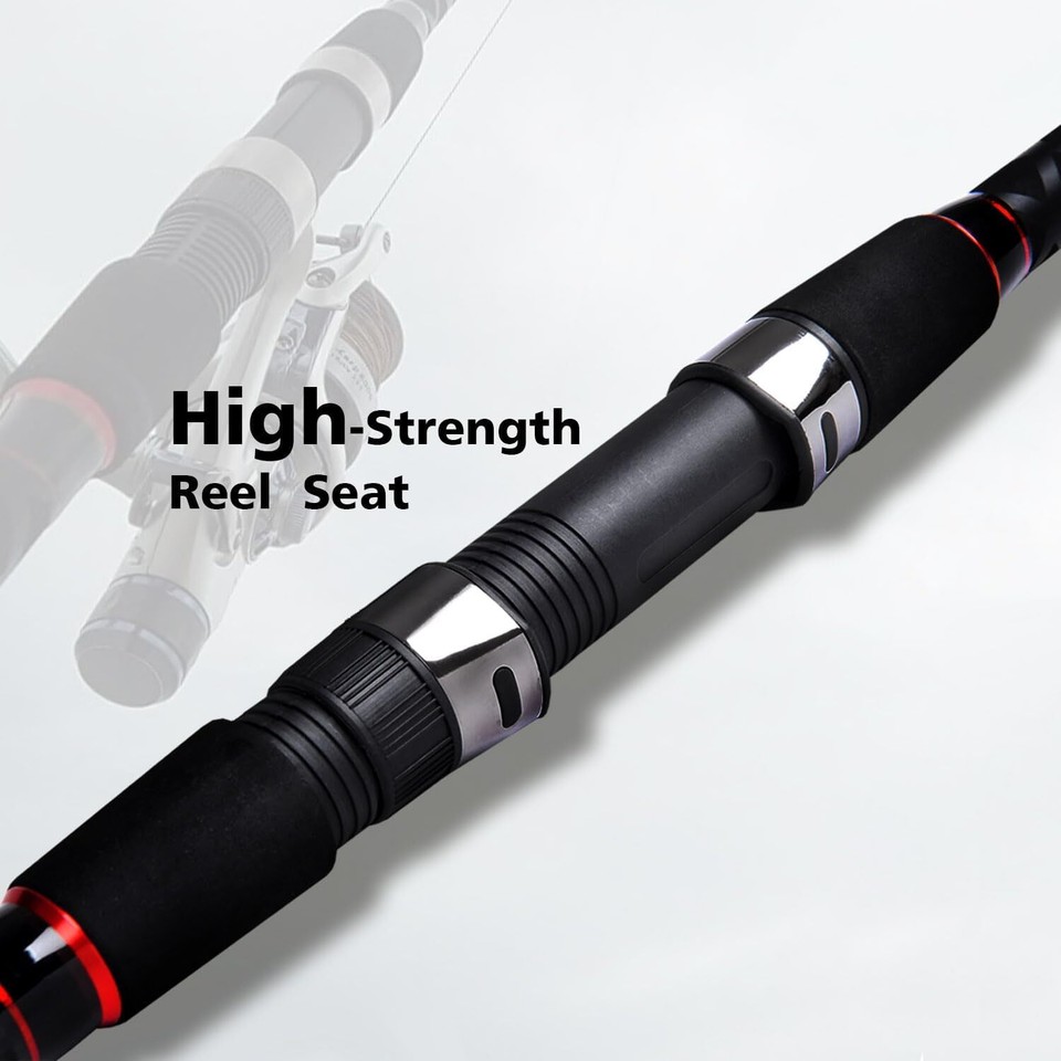 Surf Spinning Fishing Rod 2 Piece Graphite Travel Fishing Rod 10-Feet ...