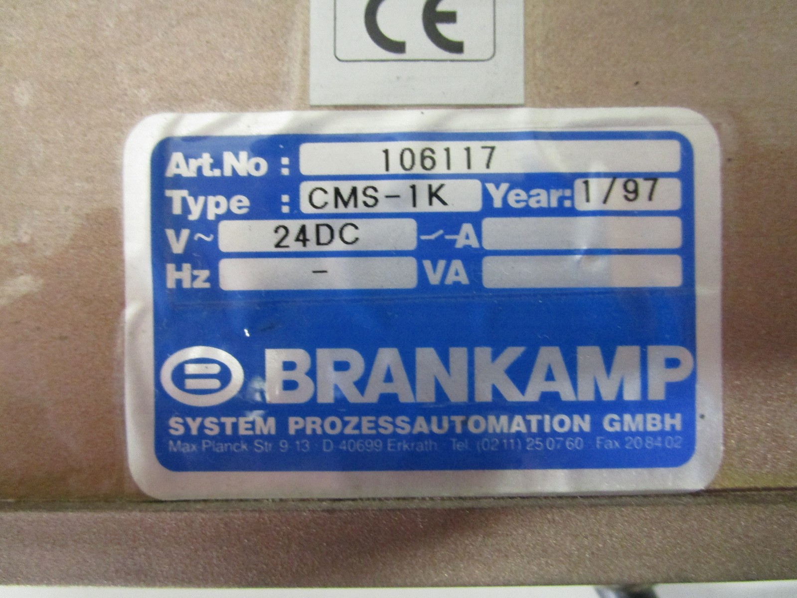 BRANKAMP CMS-1K 24DC CONTROLLER SYSTEM MODULE - USED - FREE SHIPPING | eBay