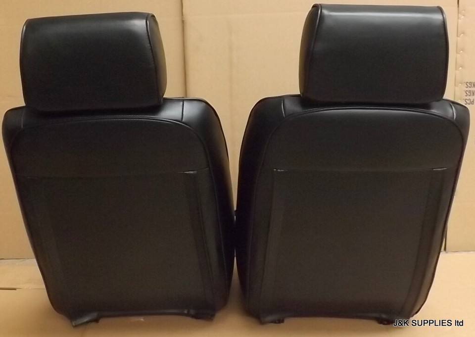 SUPERLITE RS-M SEATS BLACK VINYL (PAIR) WITH RUNNERS - CLASSIC CAR SEAT ...
