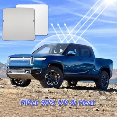 Rivian R1T Glass Roof Sunroof Sunshade 2in1 Design Black UV-Reflect ...