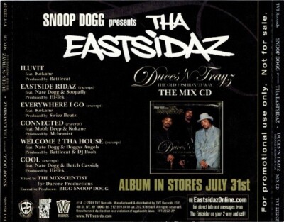 SNOOP DOGG presents tha EASTSIDAZ Duces N Trays The Mix Cd Picture Disc ...