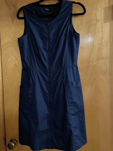 Theory Bonza Spring Poplin Sheath Dress Navy NWT Size 8 | eBay