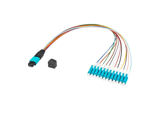 0.3m MPO Module Box Fiber Optic Jumper MPO-LC-OM3/OM4 Multimode, Single ...