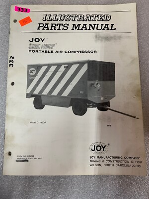 Joy Portable Air Compressor D1100QP PARTS MANUAL #333 | eBay
