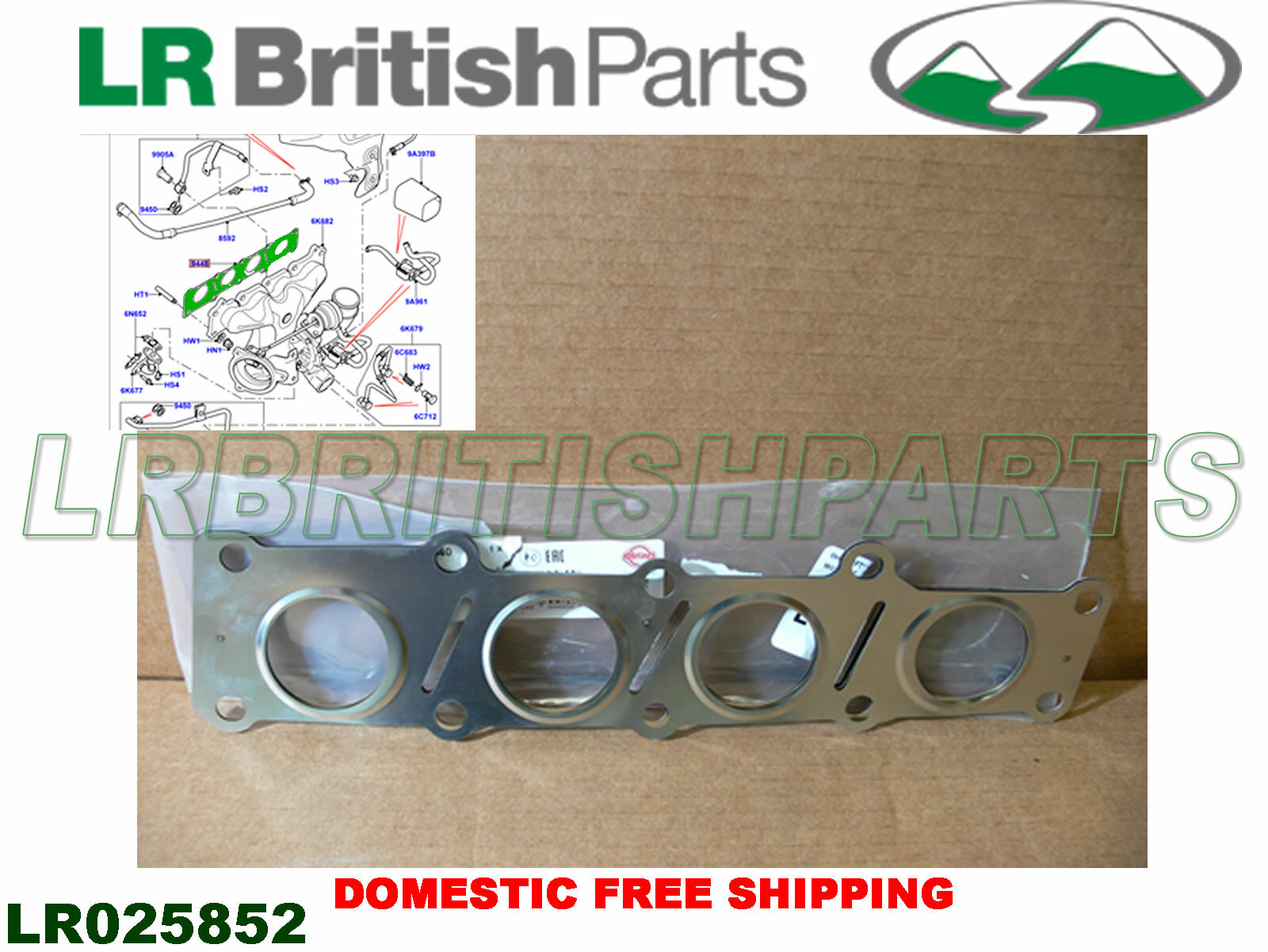 LAND ROVER EXHAUST MANIFOLD TURBO GASKET 2.0L 16V PETROL LR025852 NEW ...