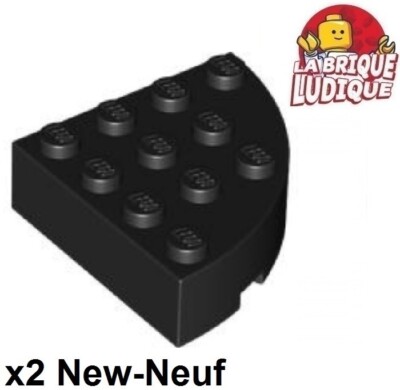 Lego 2x brique ronde brick round corner 4x4 quart cercle rond noir 2577 ...