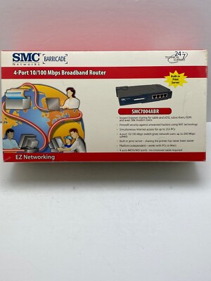 SMC Barricade 4-Port 10/100 Wired Router (SMC7004ABR) 662698570106| eBay