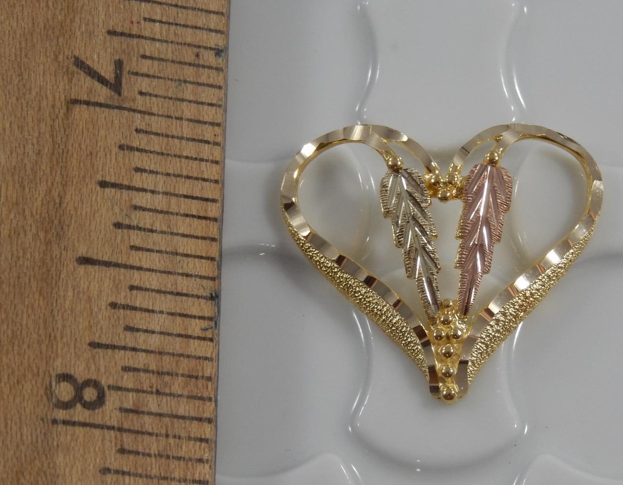 Vintage New in Box 10 Karat Black Hills Gold Heart Pendant 10K Mt ...