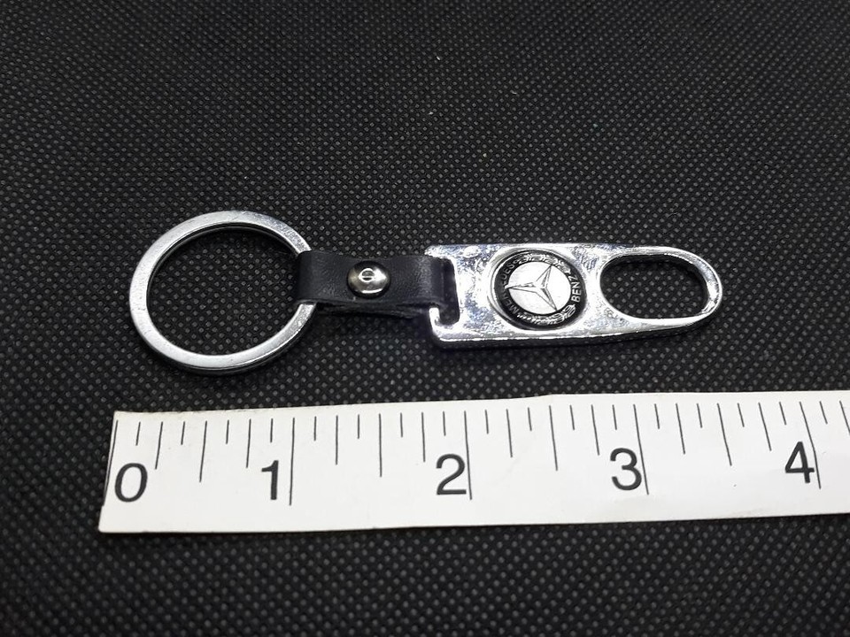 Vintage Mercedes Benz Leather & Metal Key Chain Fob Ring | eBay