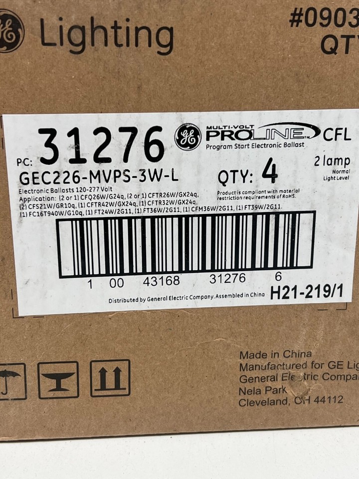 (10-Pack) GE GEC226-MVPS-3W-L Programmed Start Ballast (2-Lamp) 26W CFL ...