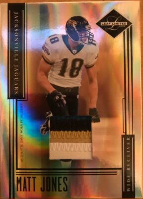 2006 Leaf Limited MATT JONES 3 COLOR JERSEY PATCH JAGUARS #1/30 RARE ...