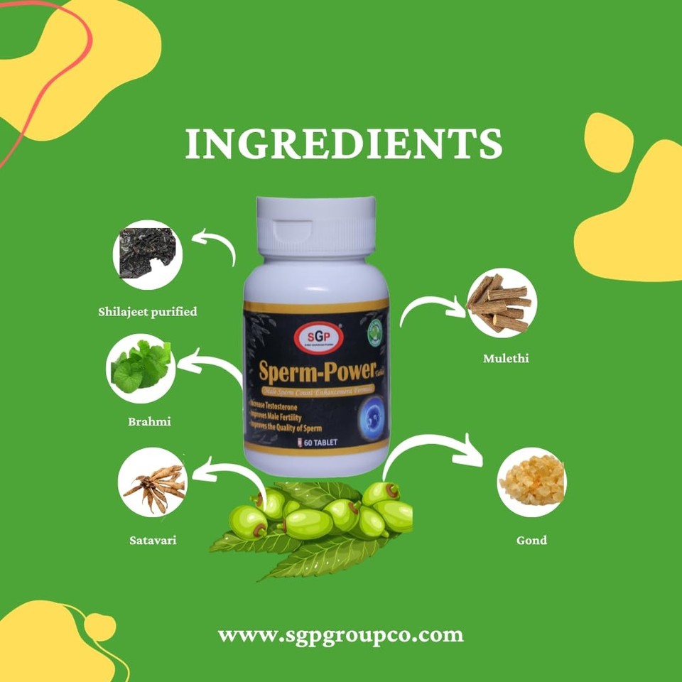 SGP Sperm Booster Tablets for Men | Ayurvedic Male Fertility Sperm ...