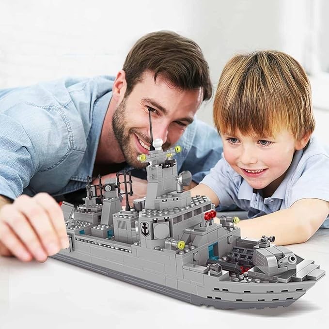 Military Navy Destroyer Ship Building Blocks 528PCS for Kids & Adults ...