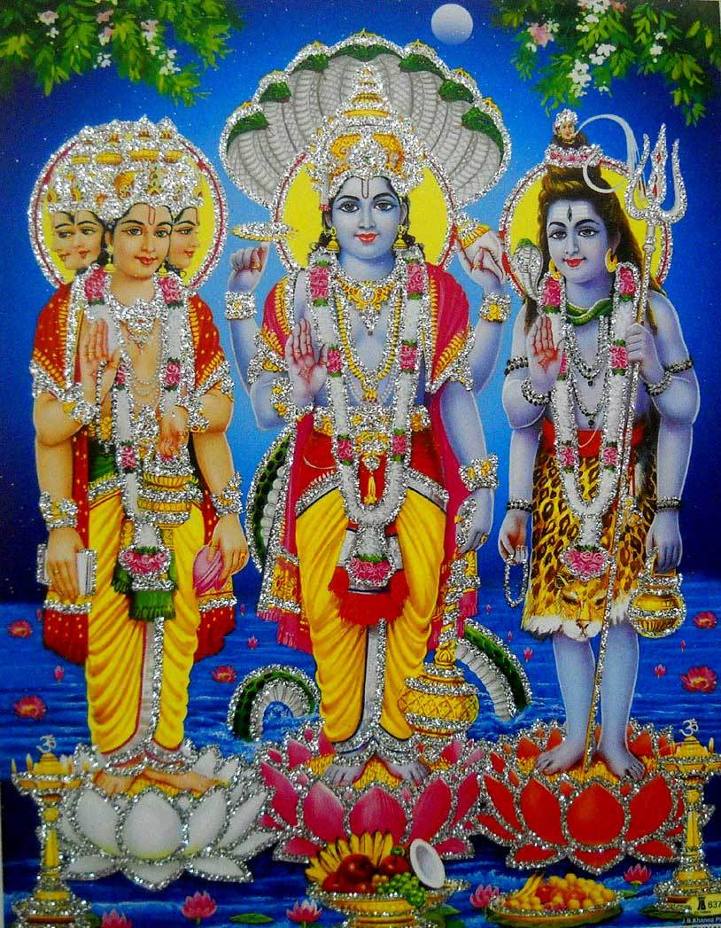 Brahma Vishnu Wallpaper The Sacred Trio Of Hinduism: Brahma - Vishnu ...