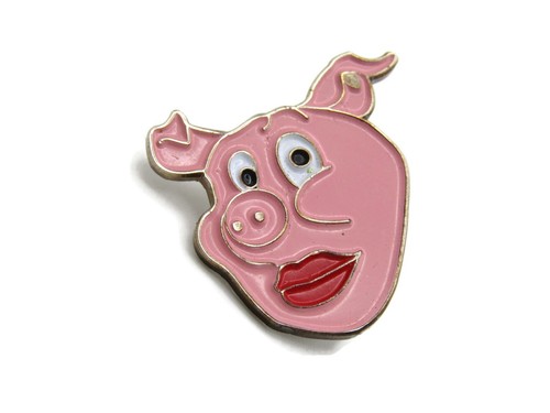Pink Peppa Pig Character Face Pin Silver Tone | eBay