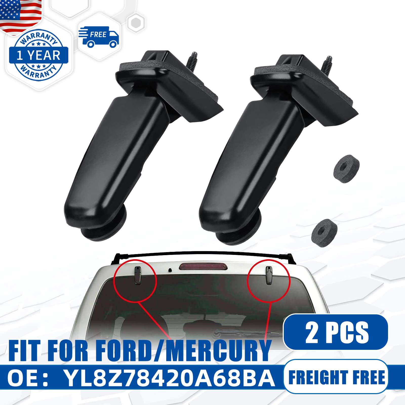 2x Rear Window Liftgate Glass Hinges For 01-07 Ford Escape 05-07 ...