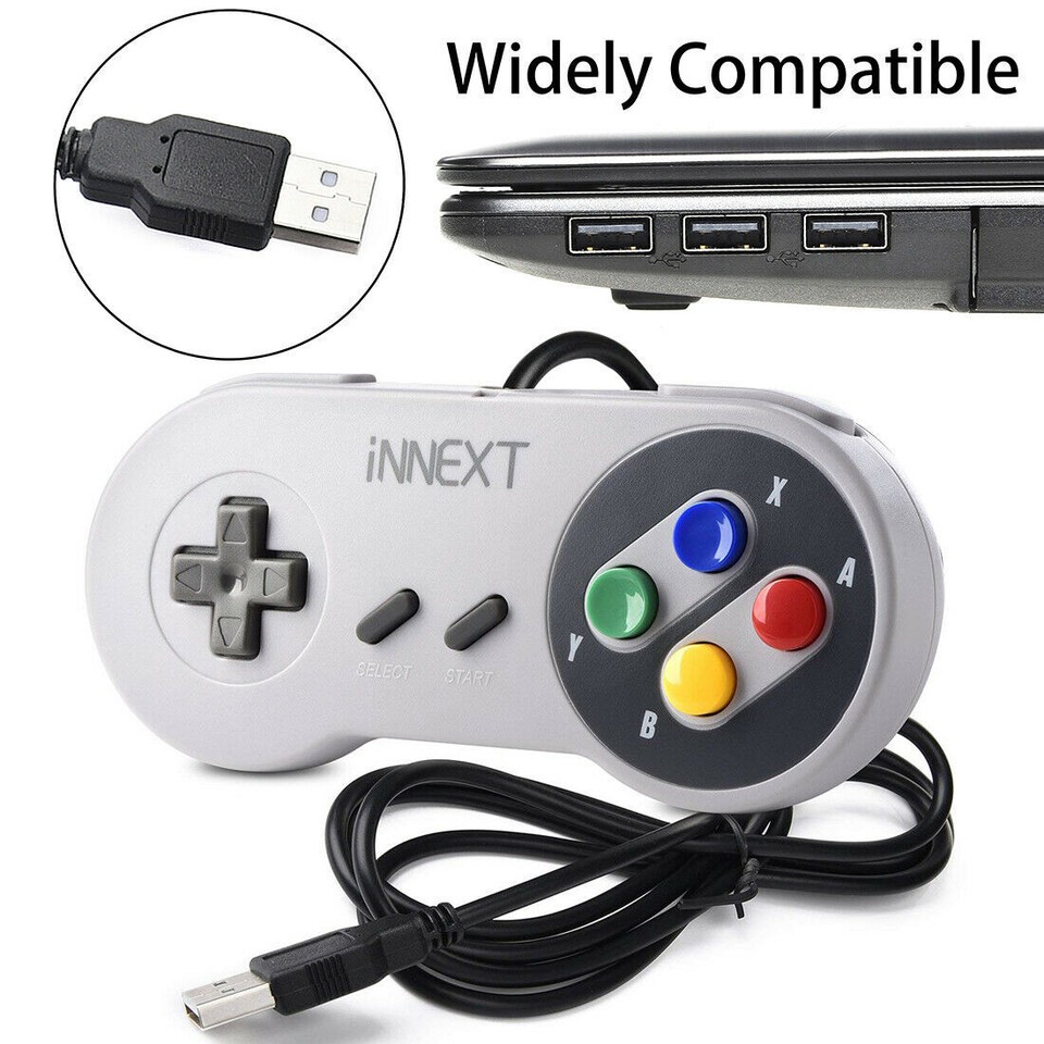 Wired SNES USB Super SNES Controller Gamepad for PC & MAC & Raspberry ...