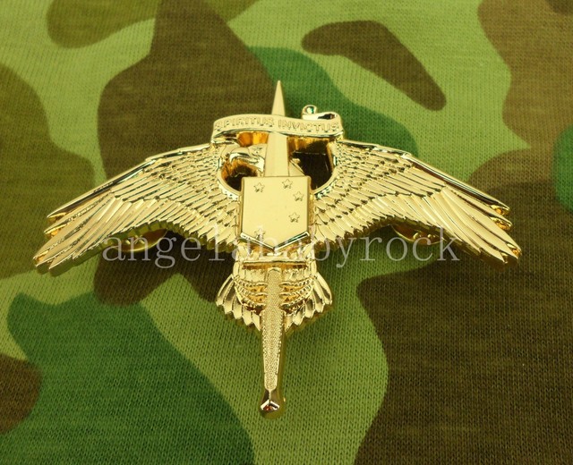 GOLDEN US MARINE RAIDER INSIGNIA USMC FORCES SPECIAL OPERATIONS BADGE ...