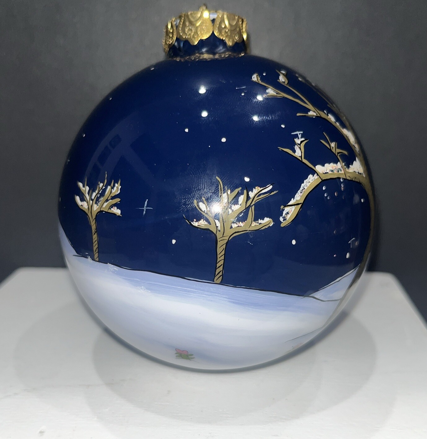 Large Li Bien Snowman Stargazing Christmas Ornament, Gold Accents w/Box ...