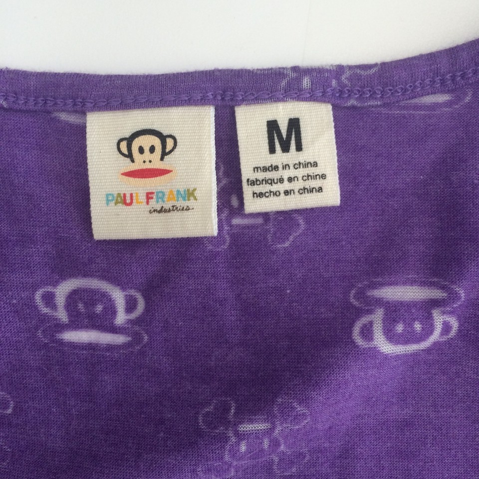 Paul Frank Julius Monkey Logo Skull & Cross Bones Burn Out Tank Med ...