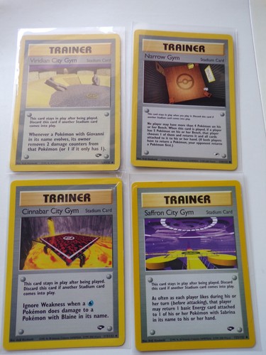 Pokemon TCG Trainer Set of 9 Stadium Cards Gym Heroes Challenge LP /NP ...
