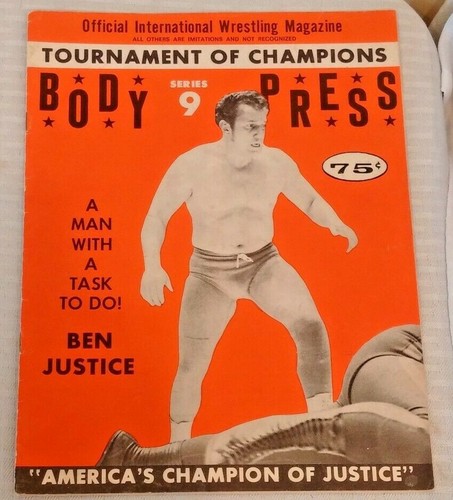 Wrestling Arena Program Detroit Territory BODY PRESS 1972 WWF NWA Ben ...