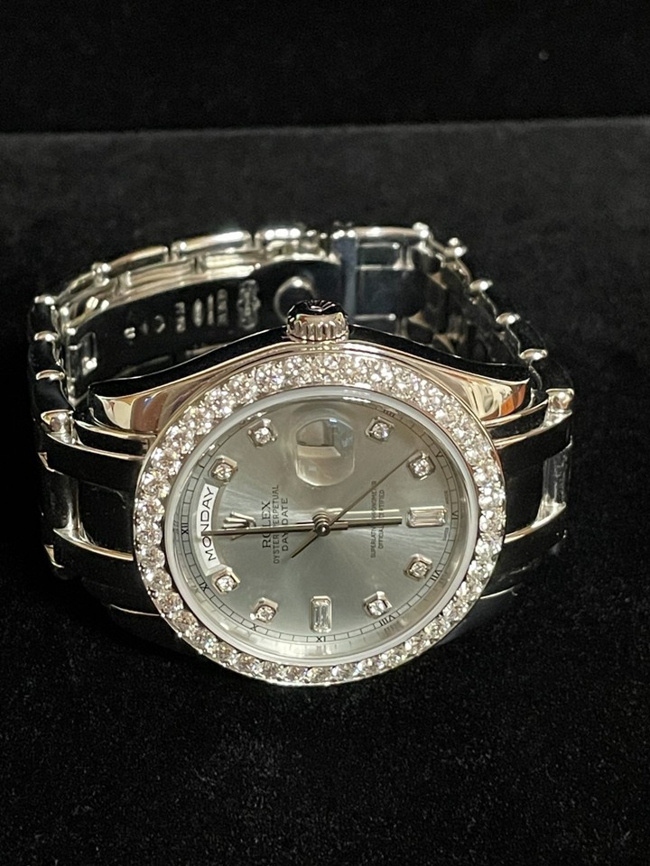Rolex Day-Date 18946 Ice Blue Diamond Dial and Bezel Platinum ...