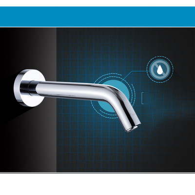 Hot & Cold Water Mixer Faucet Tube Automatic Hand Sensor Touch Wall ...