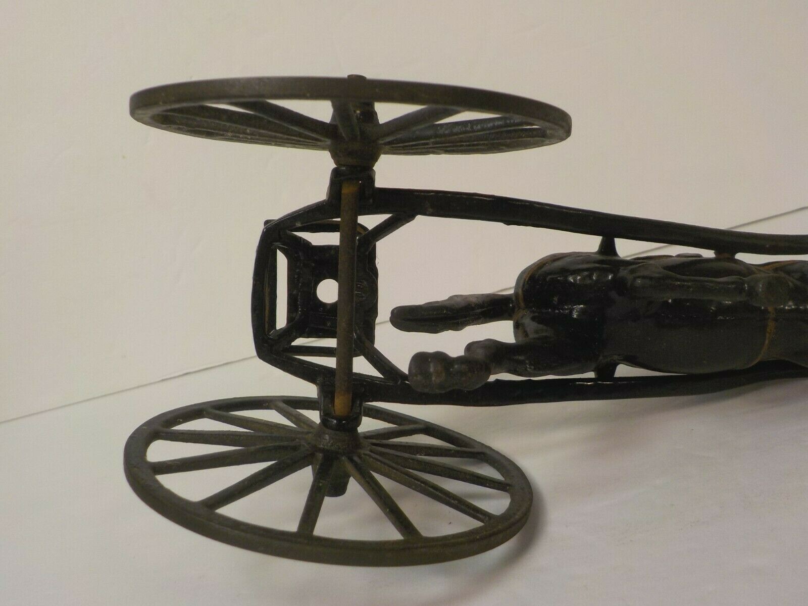 19th C. Cast Iron Trotter Horse Harness Racing Toy (Surrey & Rider) | eBay