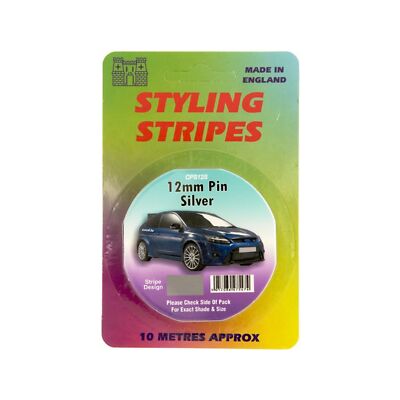 Castle Promotions Single Stripe - Silver - 12mm - 10m Length - CPS12S ...