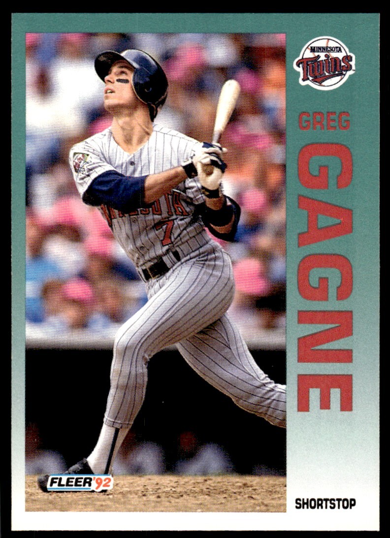 1992 Fleer Baseball Card Greg Gagne Minnesota Twins #202 | eBay