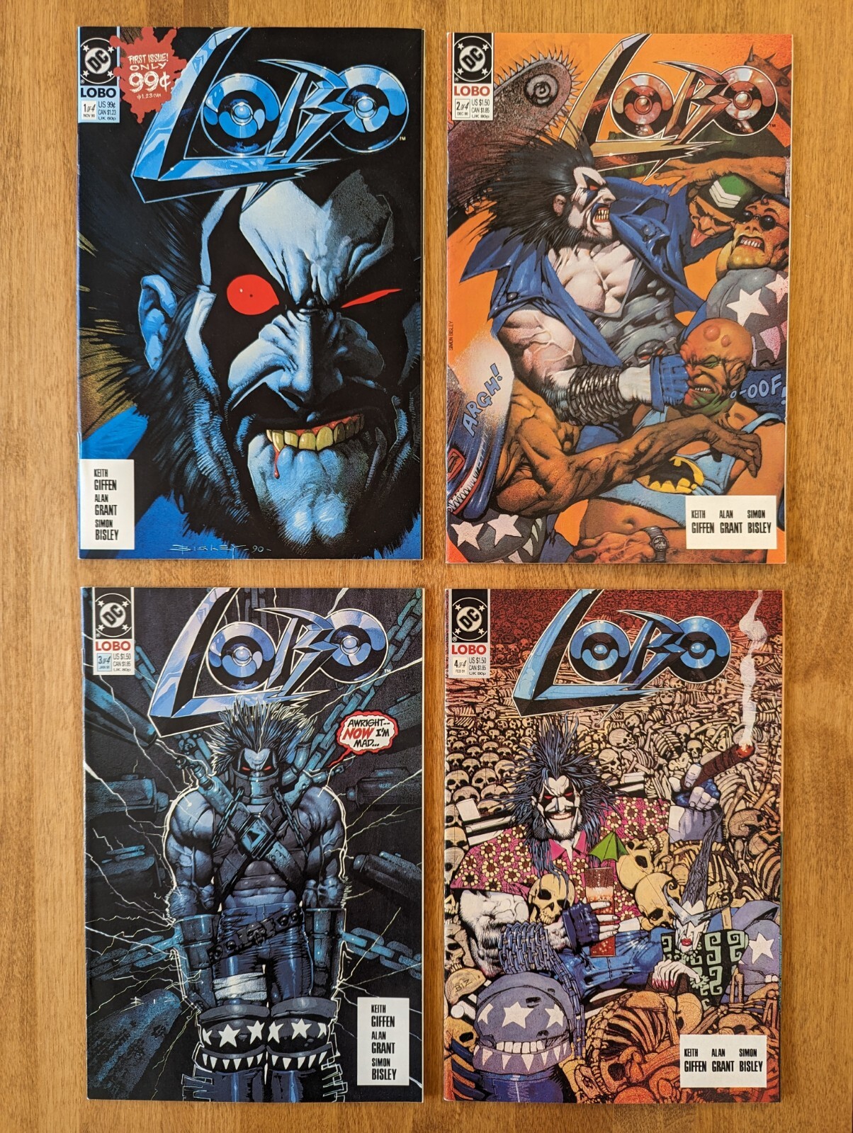 Lobo #1-4 (DC 1990) NM Complete 1st Solo Mini-Series Lot Simon Bisley ...